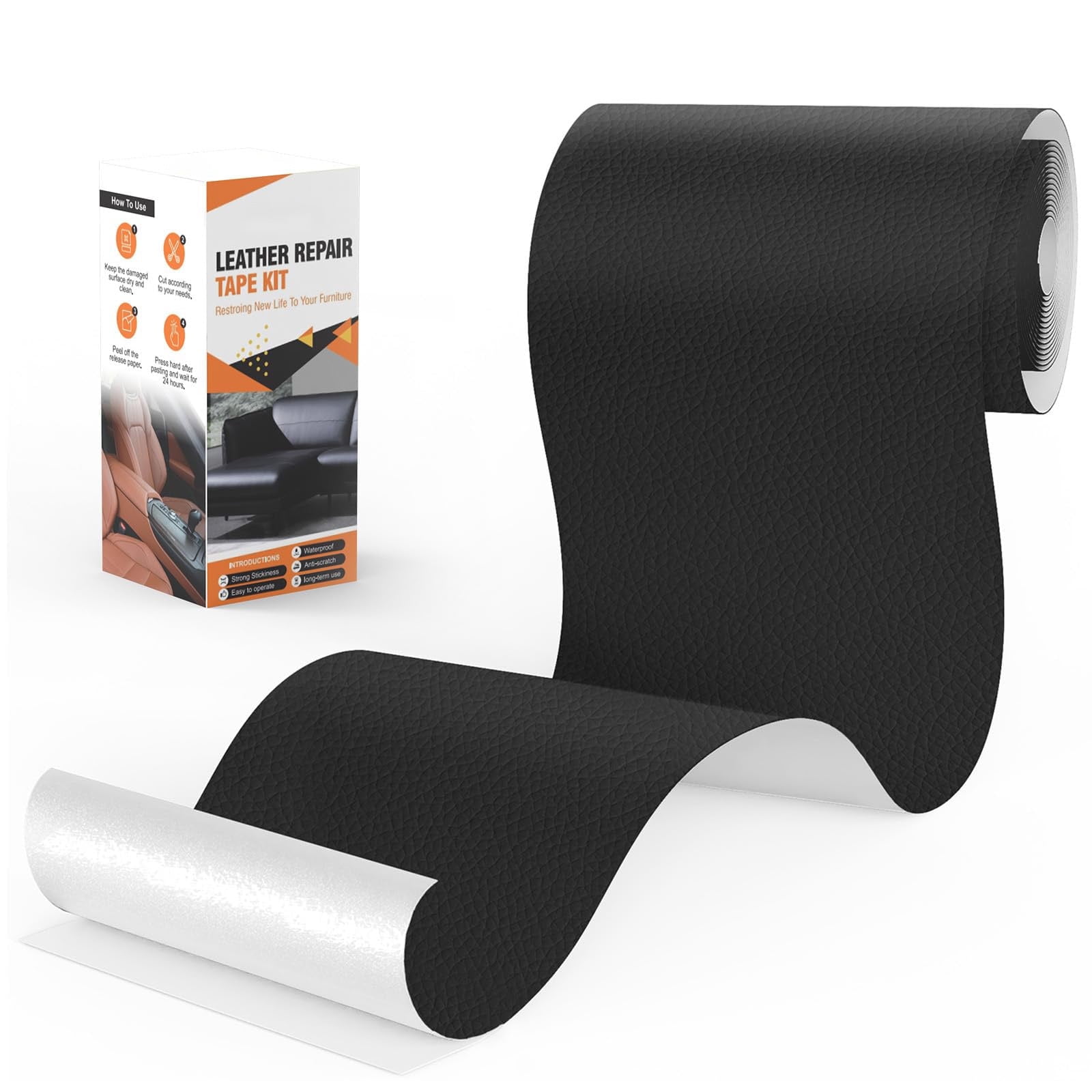 Leather Repair Patch Tape, 4.7x63 Inch Self Adhesive Vinyl for ...
