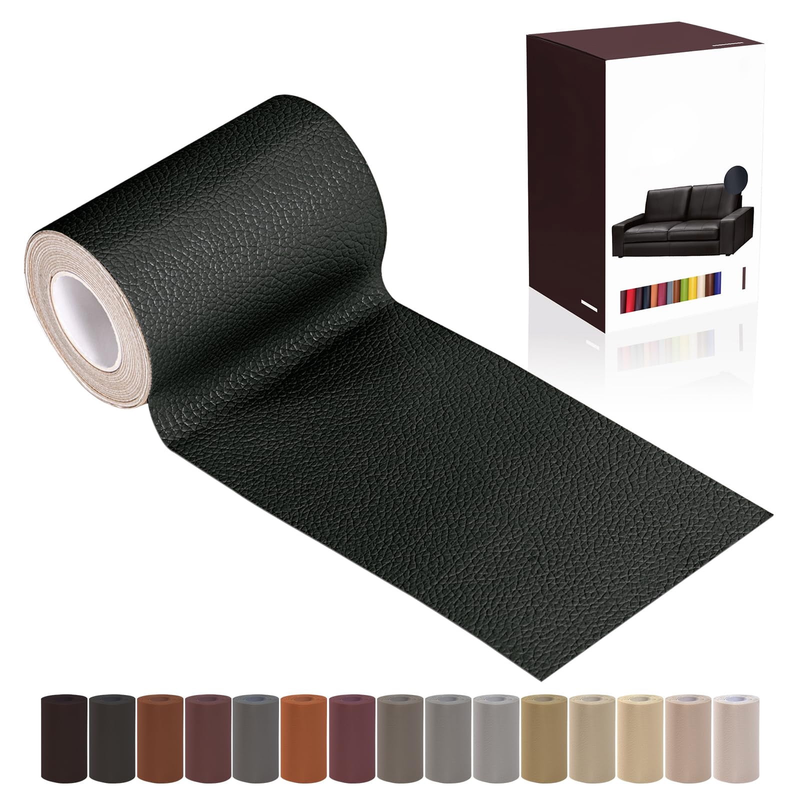 Leather Repair Patch Tape, Black Self Adhesive Vinyl Leather Repair Kit ...