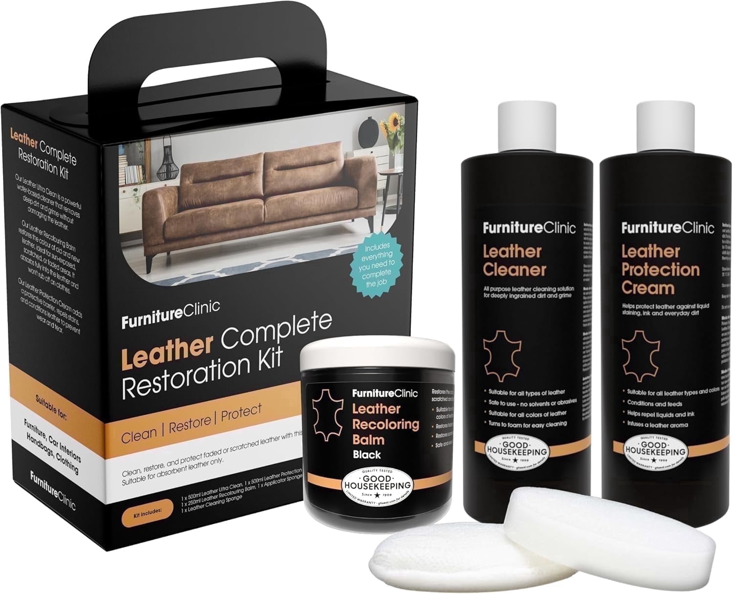 Furniture Clinic Leather Complete Restoration Kit | with Leather ...