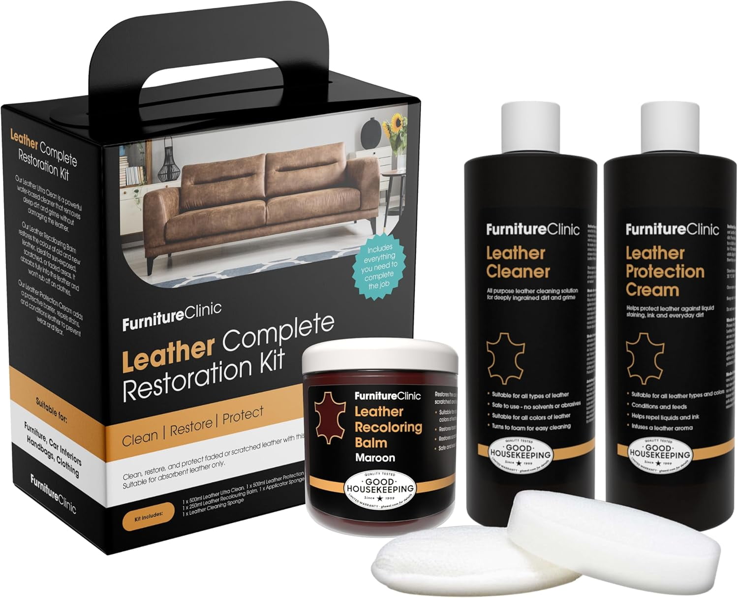 Furniture Clinic Leather Complete Restoration Kit | with Leather ...