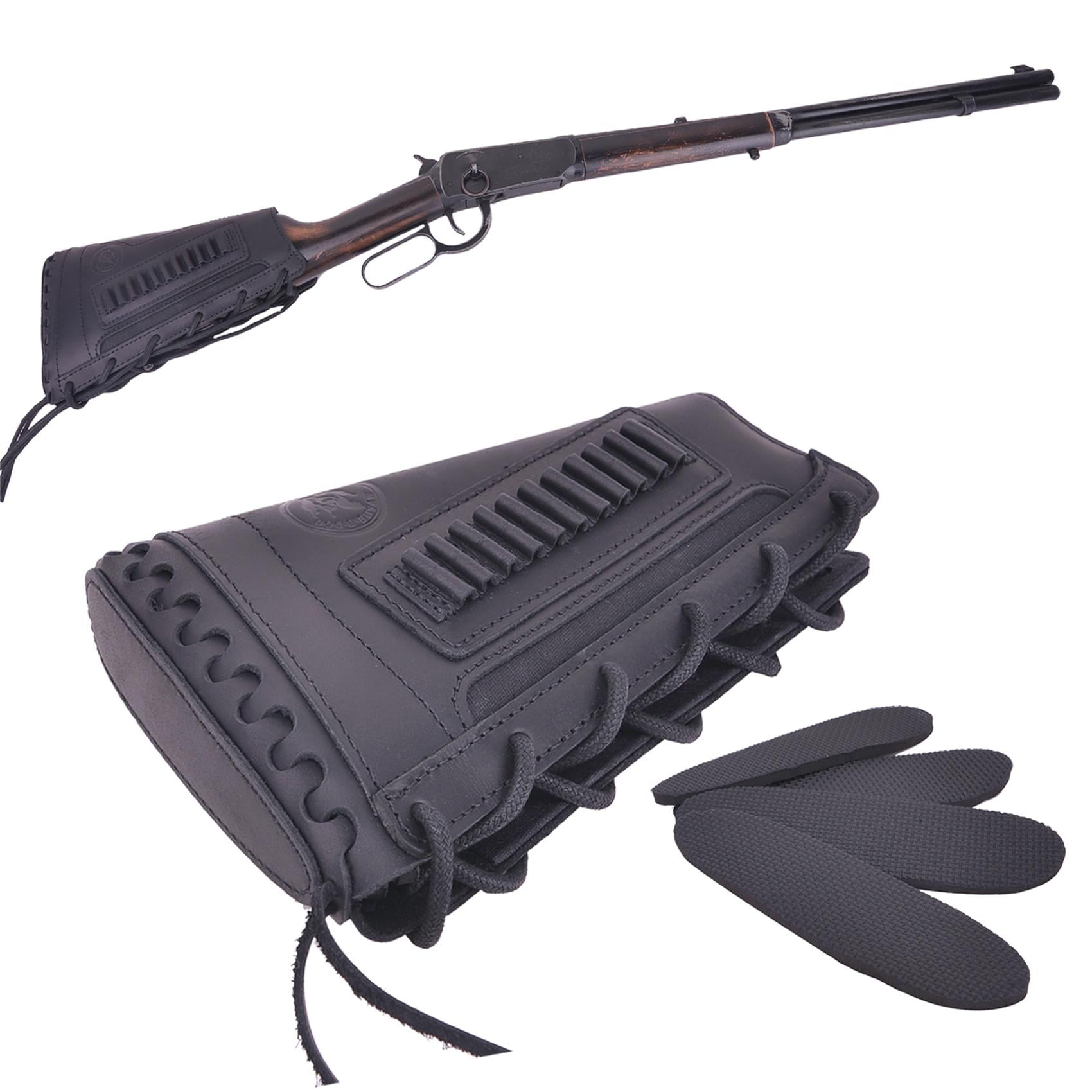 Leather Rifle Buttstock Cover Sleeve with Rifle Ammo Holder .22LR ...
