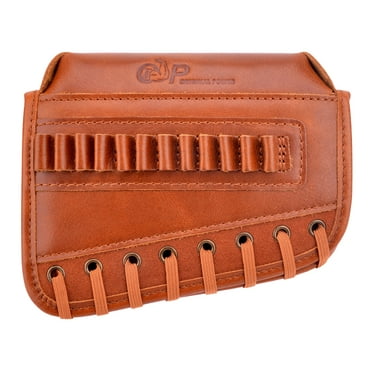 Leather Gun Buttstock Ammo Holder for.22, .22LR, .22MAG,.17 hmr ...