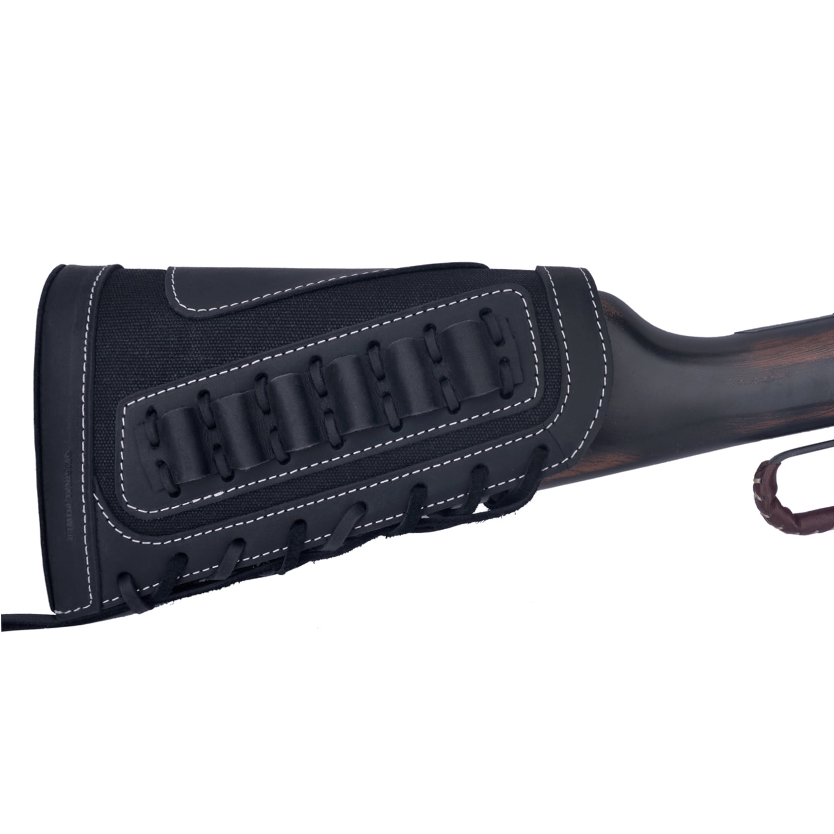 Leather Rifle Buttstock Gun Cartridge Ammo Holder Canvas Ammo Carrier ...