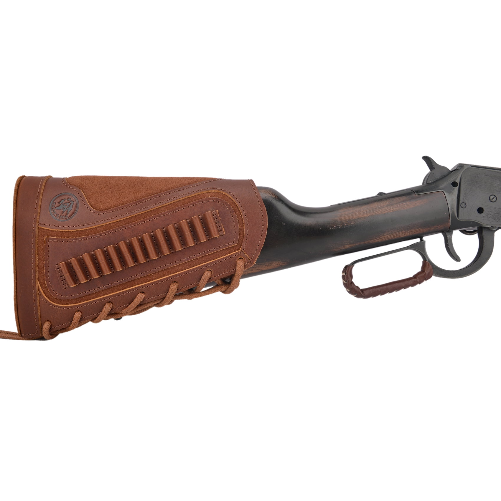 Leather Rifle Gun Buttstock Cheek Rest with Rifle Shell Holder for ...