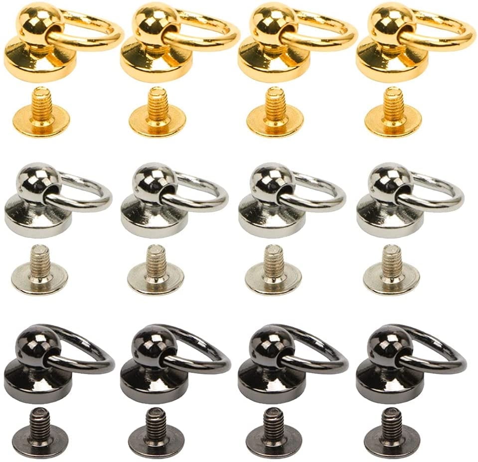 Leather Rivet 30 Pieces Ring Rivets Ring Screw Round Button Studs ...