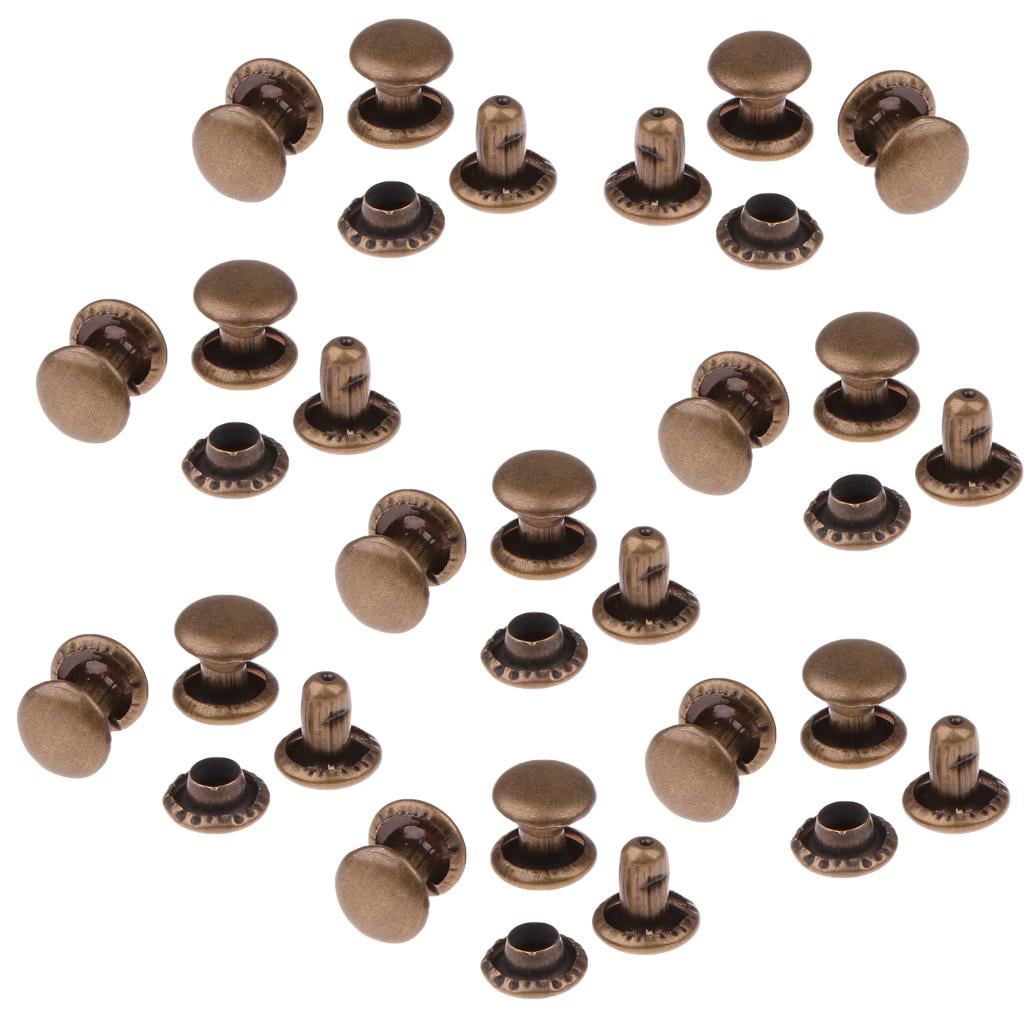 Leather Rivets 50 Sets Metal Double Rivet Fasteners, Sewing Snap Button ...
