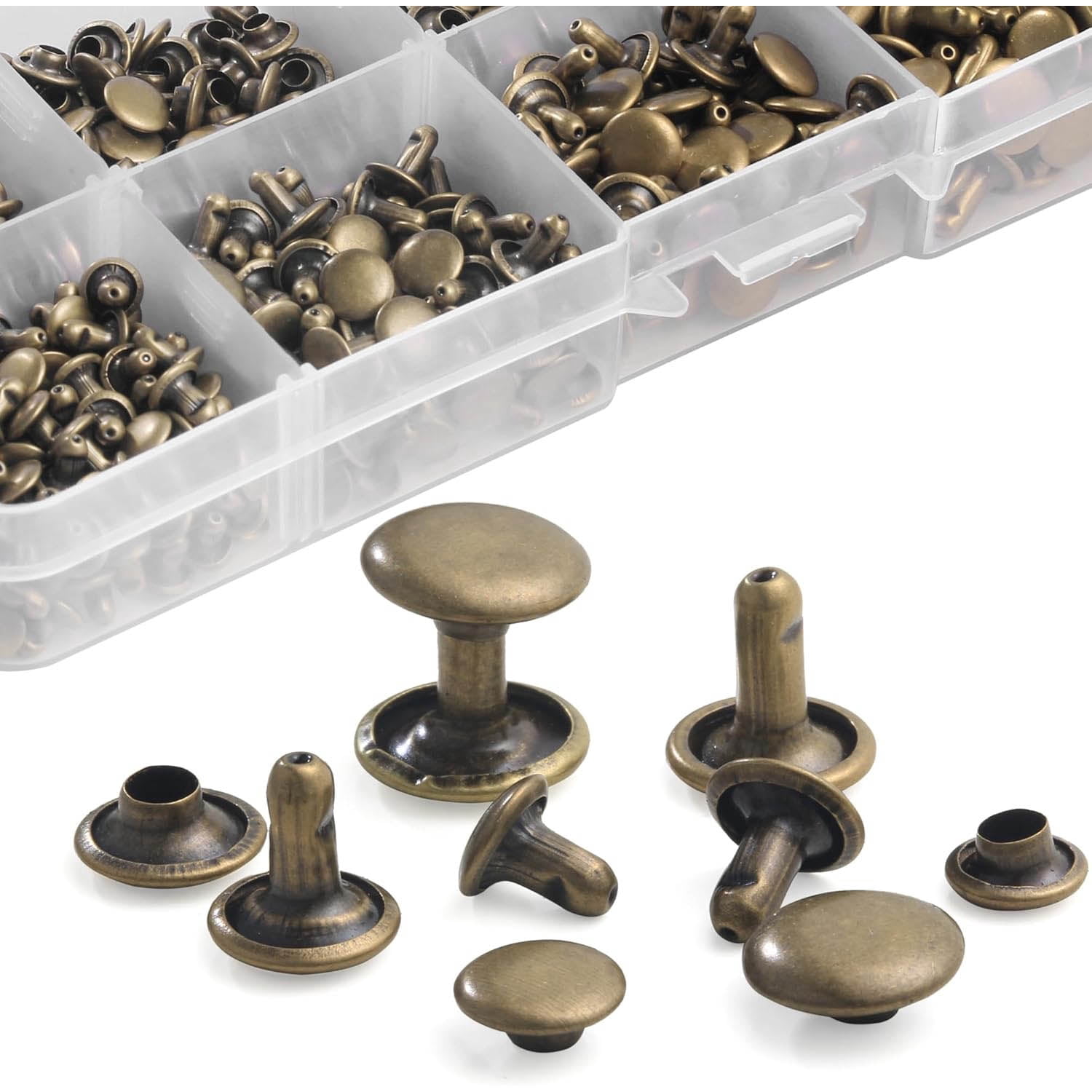 Leather Rivets Kit Double Cap Rivets Studs for Clothing Fabric with ...