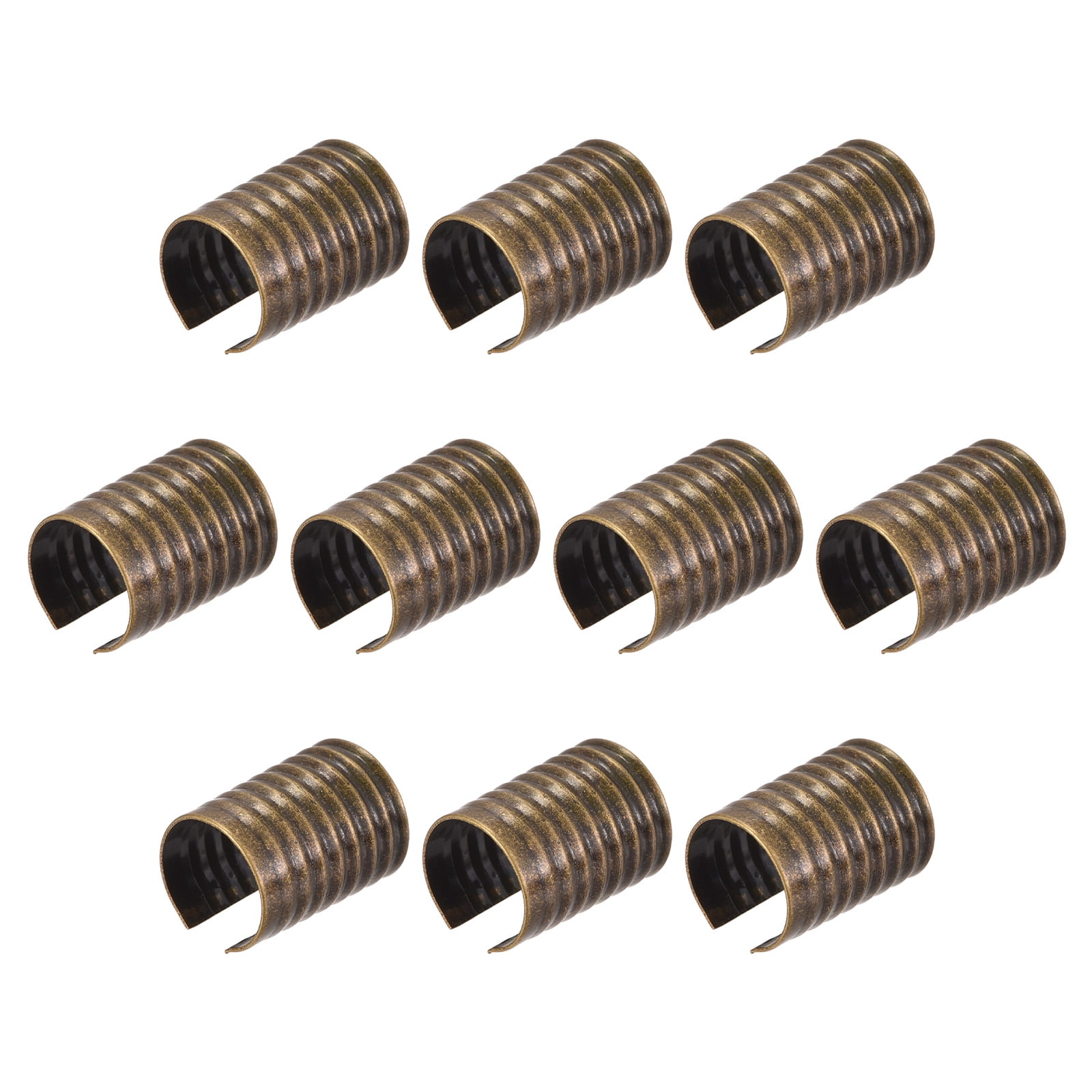 Leather Rope Crimp Clips, 9x13mm Cylindrical Cord End, Bronze Tone ...