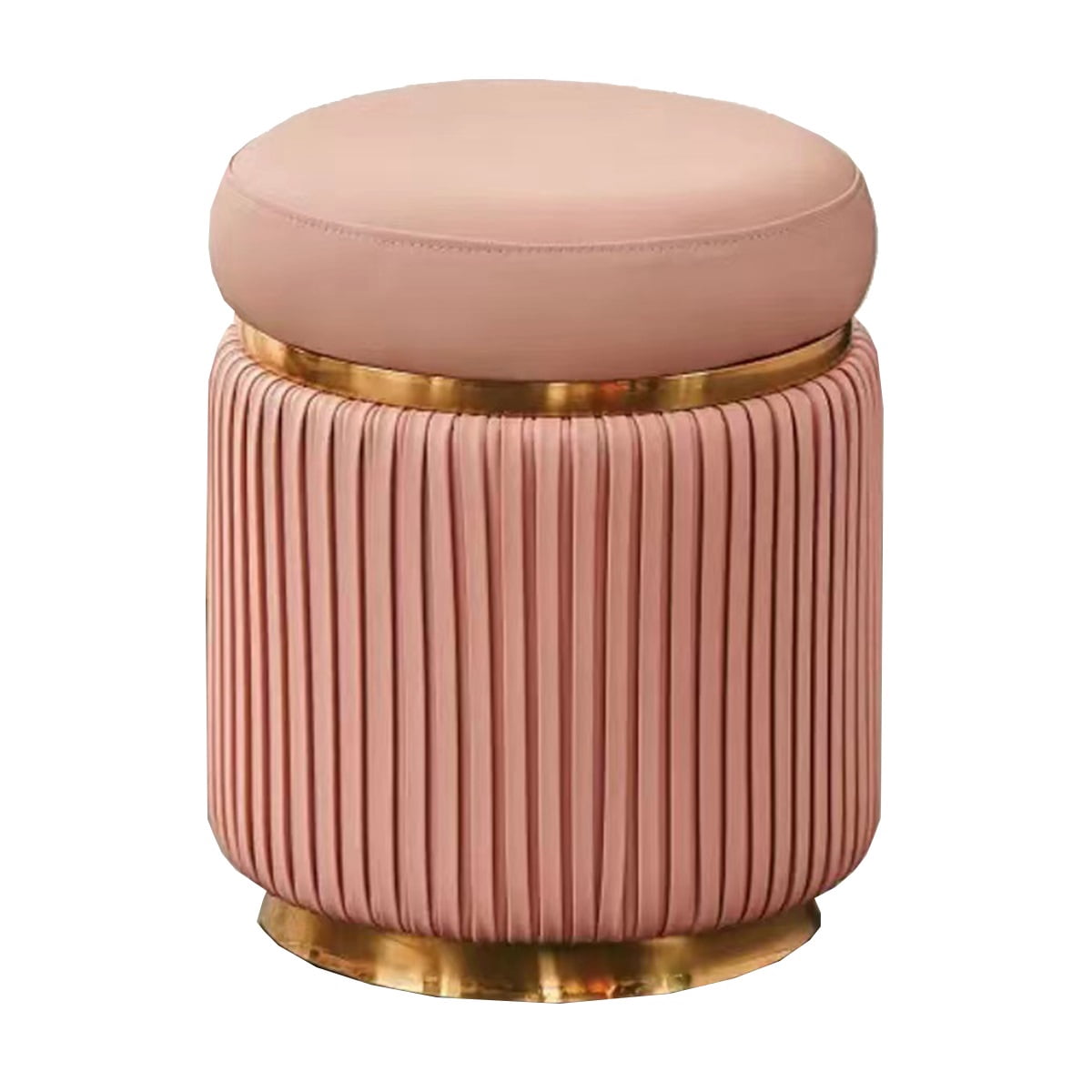 Modern Round Pouf Ottoman Footstool Leather Foot Rest For Living Room ...