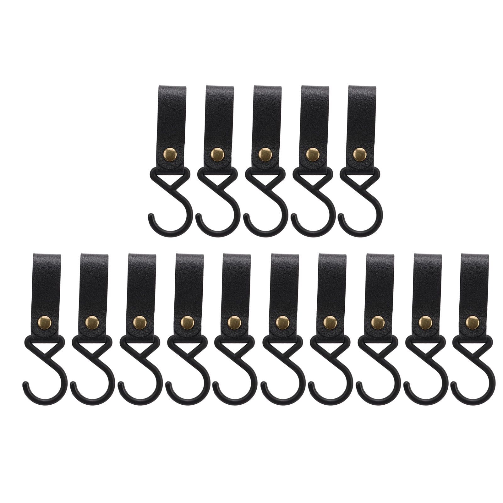 Leather S Hooks High Strength Portable S Hangers, Black - Walmart.com