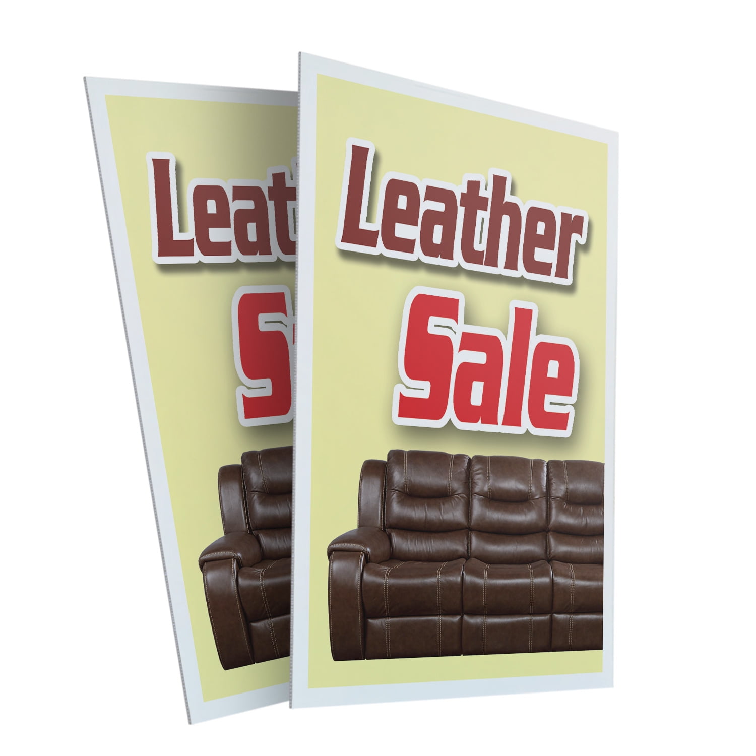 Leather Sale (2-PACK) 24" x 36" Plastic Signs | Sign Insert 4mm ...