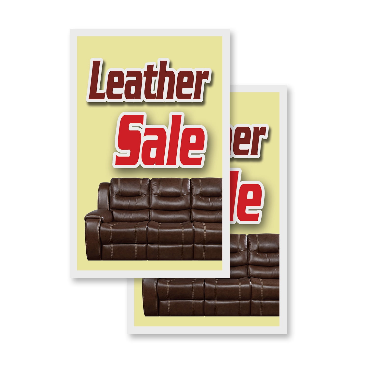 Leather Sale (2-PACK) 24" x 36" Vinyl Decals | Sign Insert Peel & Stick ...