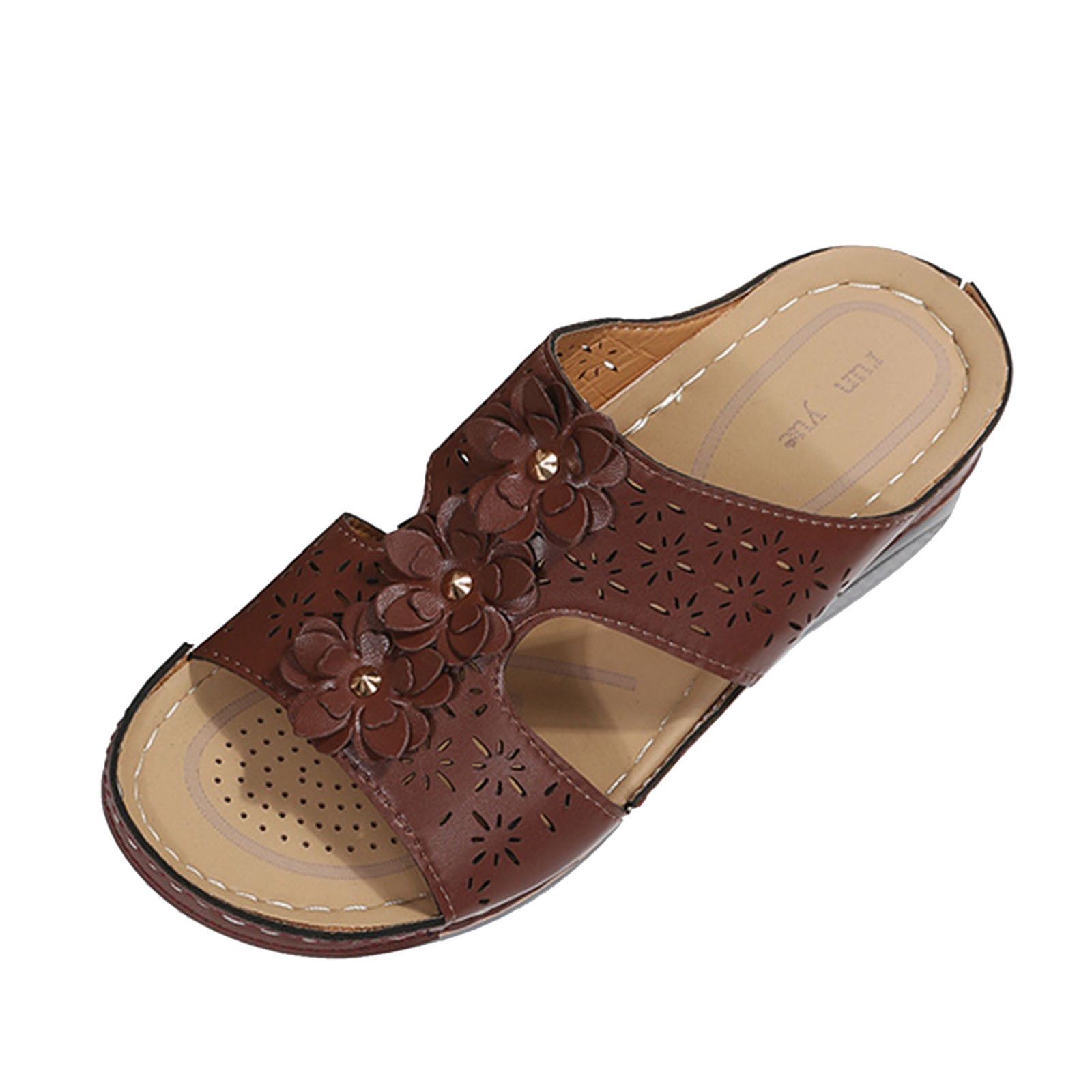 Leather Sandals Women Closed Toe Ladies Fashion Retro Solid Leather ...