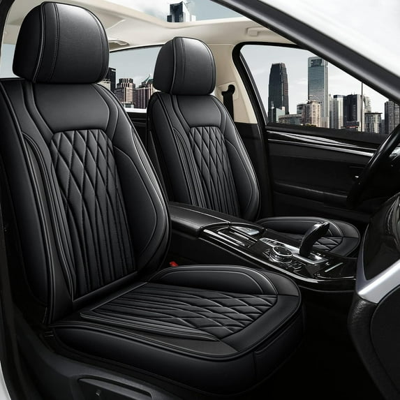 Leather Seat Covers Front Pair, Faux Leather Seat Covers for , Non-Slip ...