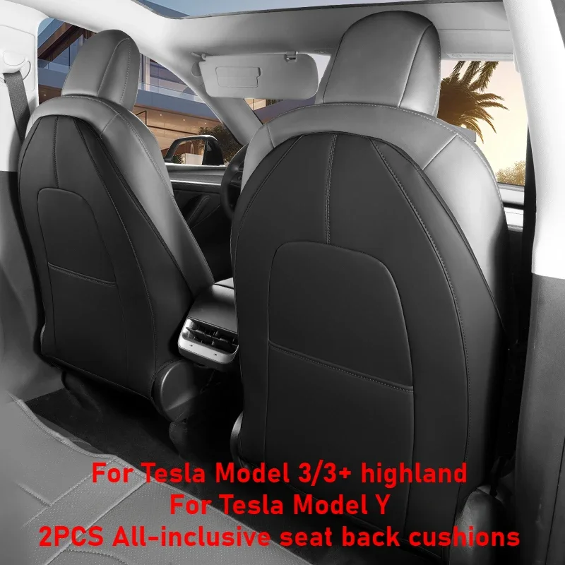 Leather Seat Kick Protective Pad for Tesla Model Y/3/3+ All-inclusive ...