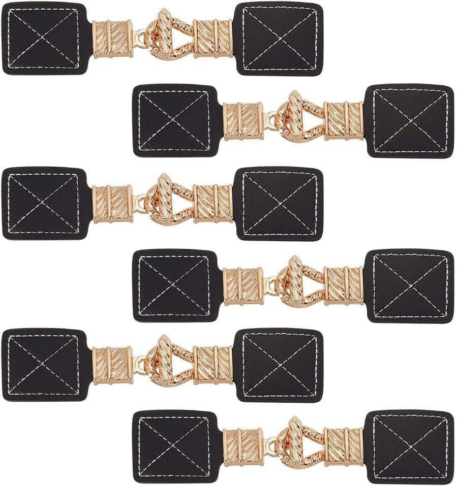 Leather Sew-On Toggles Closures PU Leather Snap Toggle Leather Clasp ...