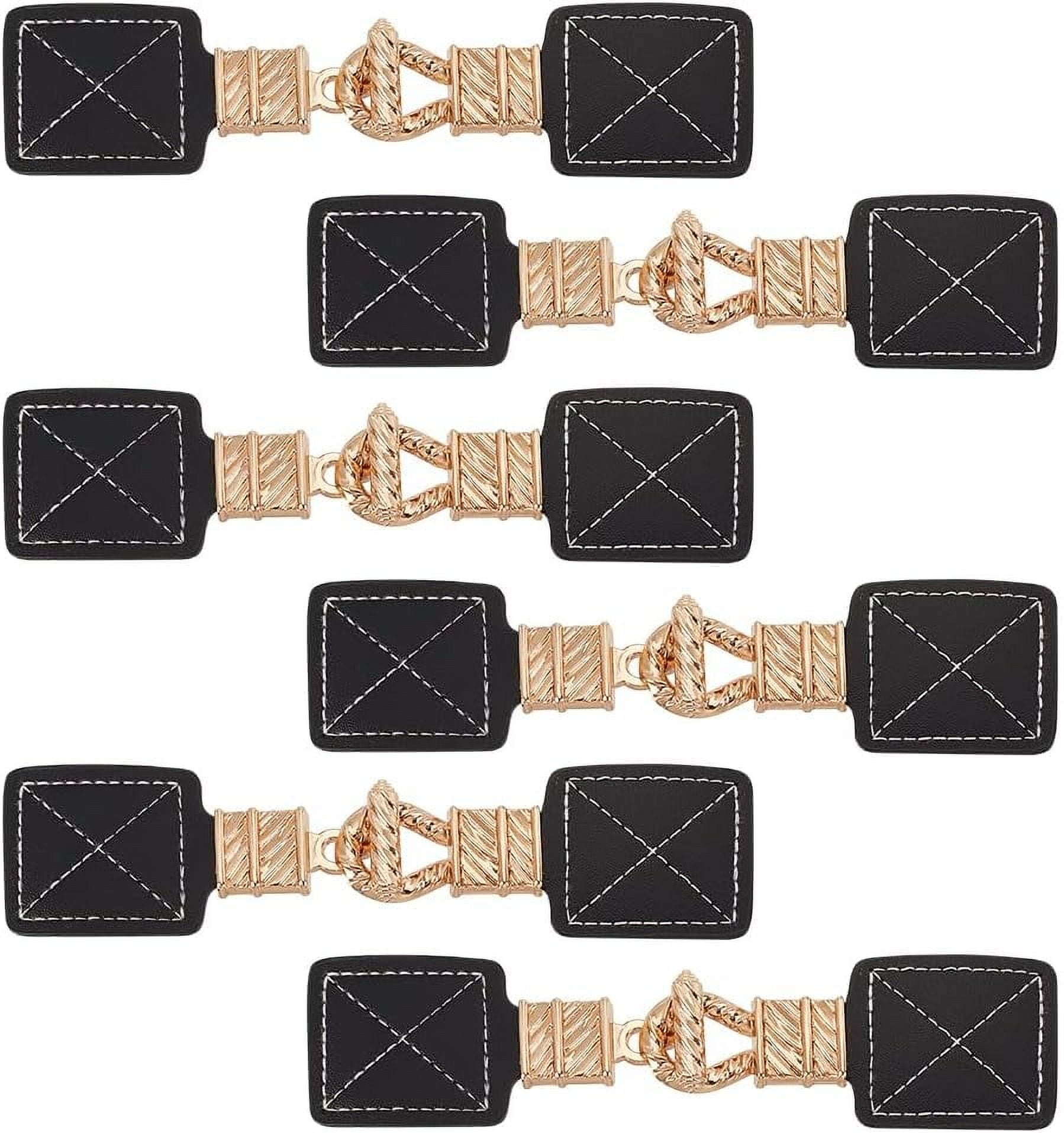 Leather Sew-On Toggles Closures PU Leather Snap Toggle Leather Clasp ...