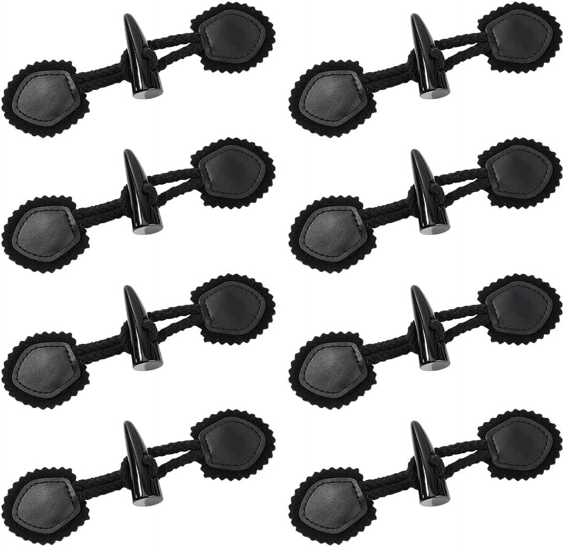 Leather Sew-on Toggles Closures 8 Sets Black Vintage Sew-on Toggles ...