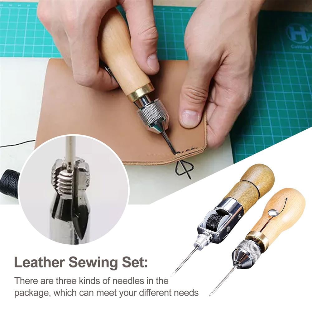 Leather Sewing Awl Kit for DIY Stitching with Speedy Stitcher Manual ...