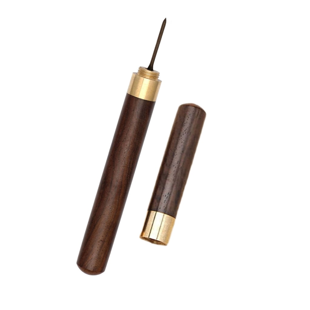 Leather Sewing Awl Tool Wood Handle Hole Punching Awl Tool Comfortable ...