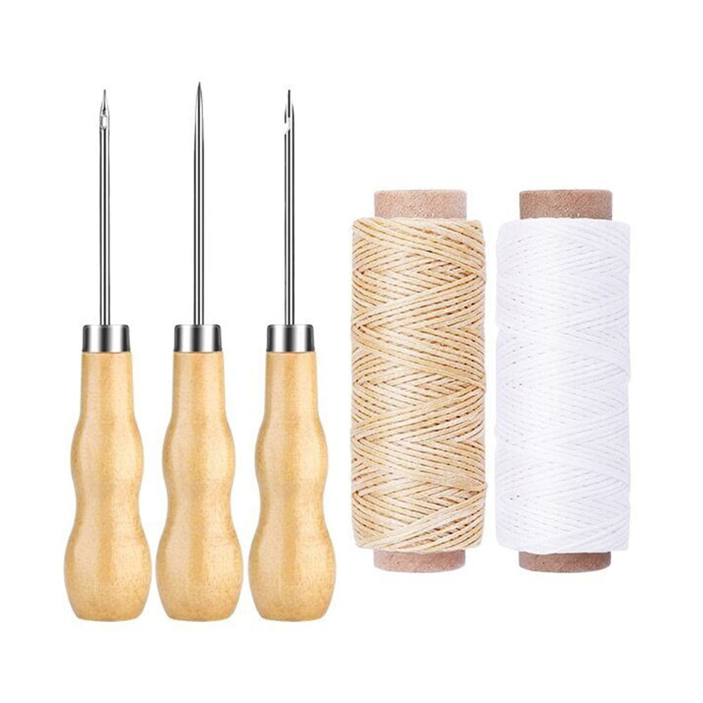 Leather Sewing Kit Awl Hand Stitching Waxed Thread For Leathercraft ...
