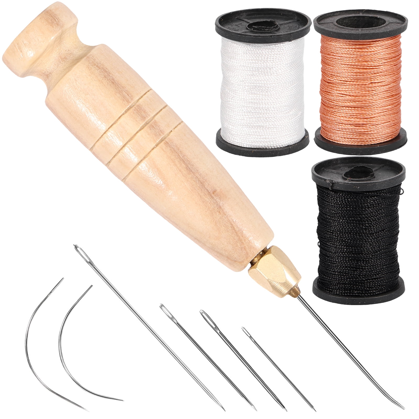 Leather Sewing Thread Kit 3-Spool 80 Yards Nylon Waxed Thread and ...