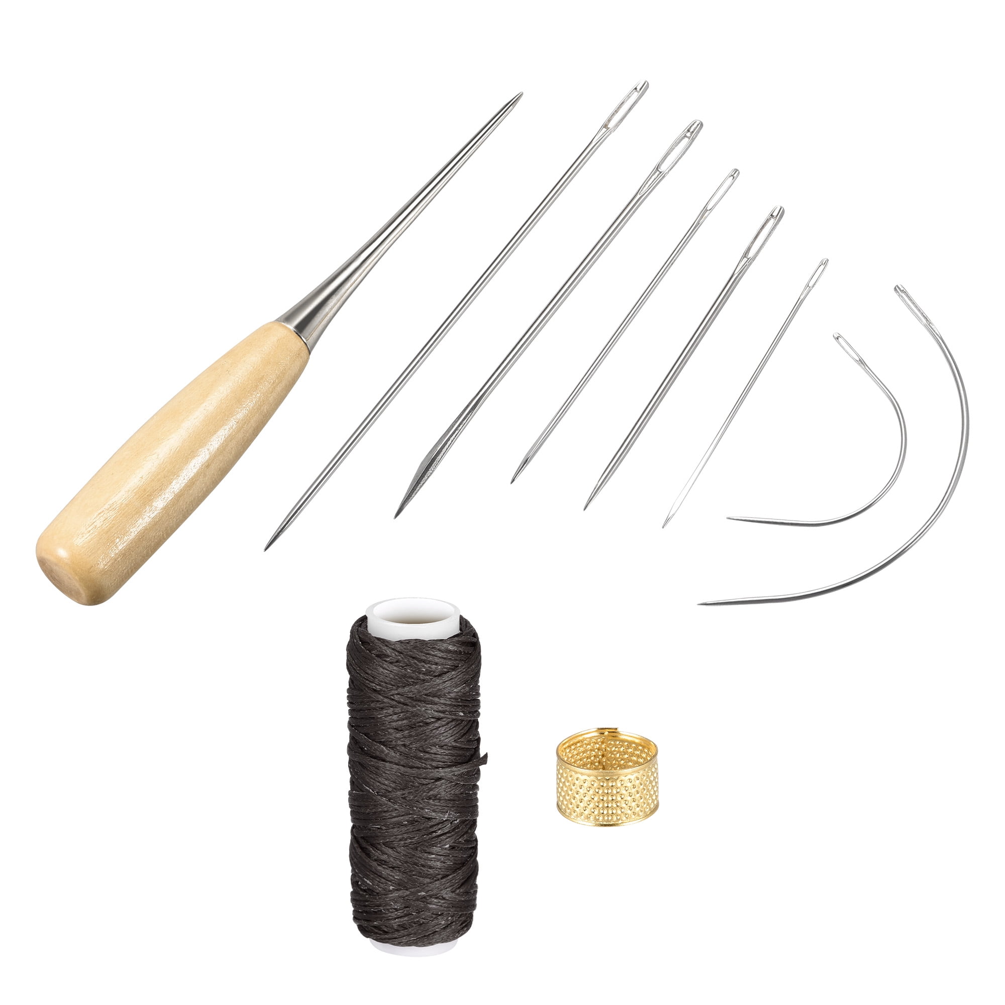 Leather Sewing Threads Hand Stitching Tools Kit Include Waxed Flat Cord ...
