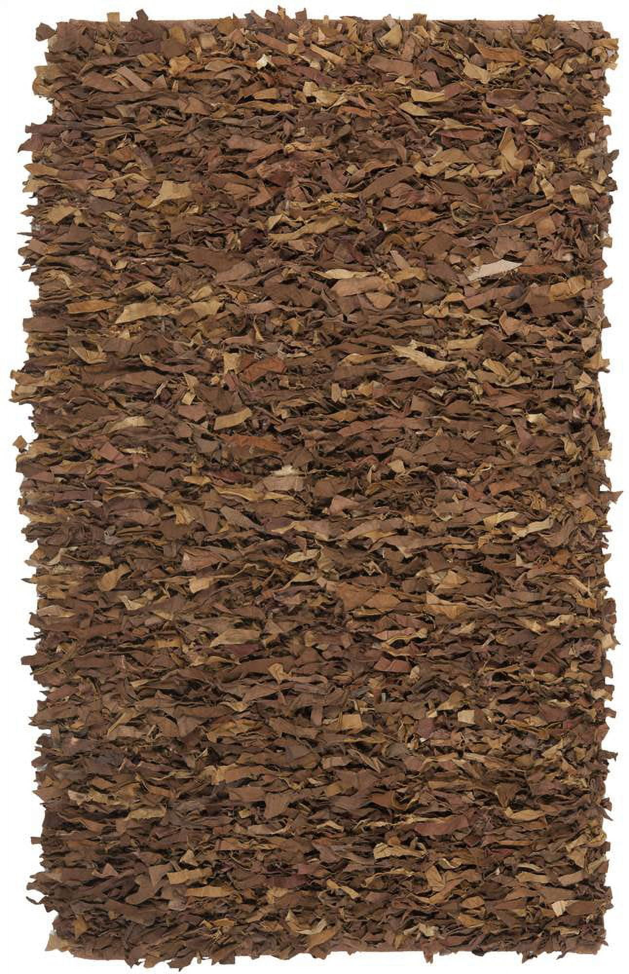 Leather Shag Area Rug in Saddle (6 ft. L x 4 ft. W) - Walmart.com