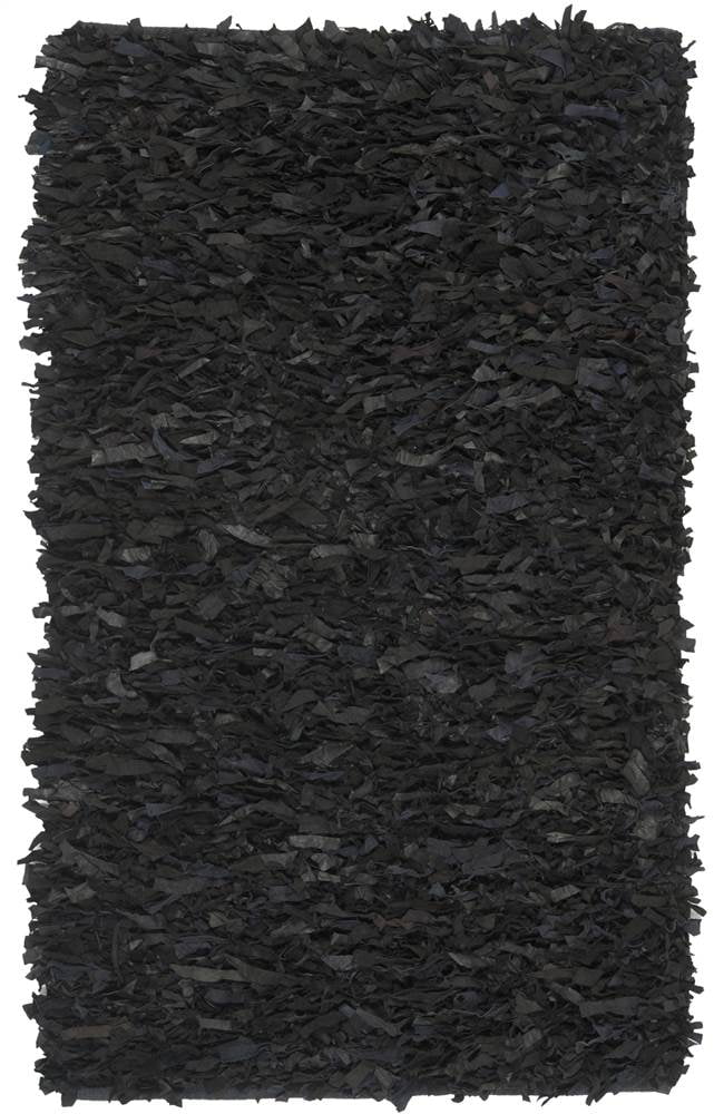 Leather Shag Rug in Black (6 ft. L x 4 ft. W) - Walmart.com