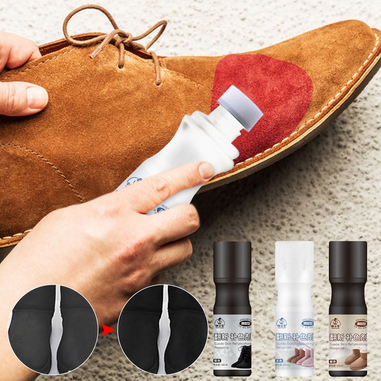 Leather Shoe Cleaner, Suede Restorer, 100ml Concentrated Formula, Color ...