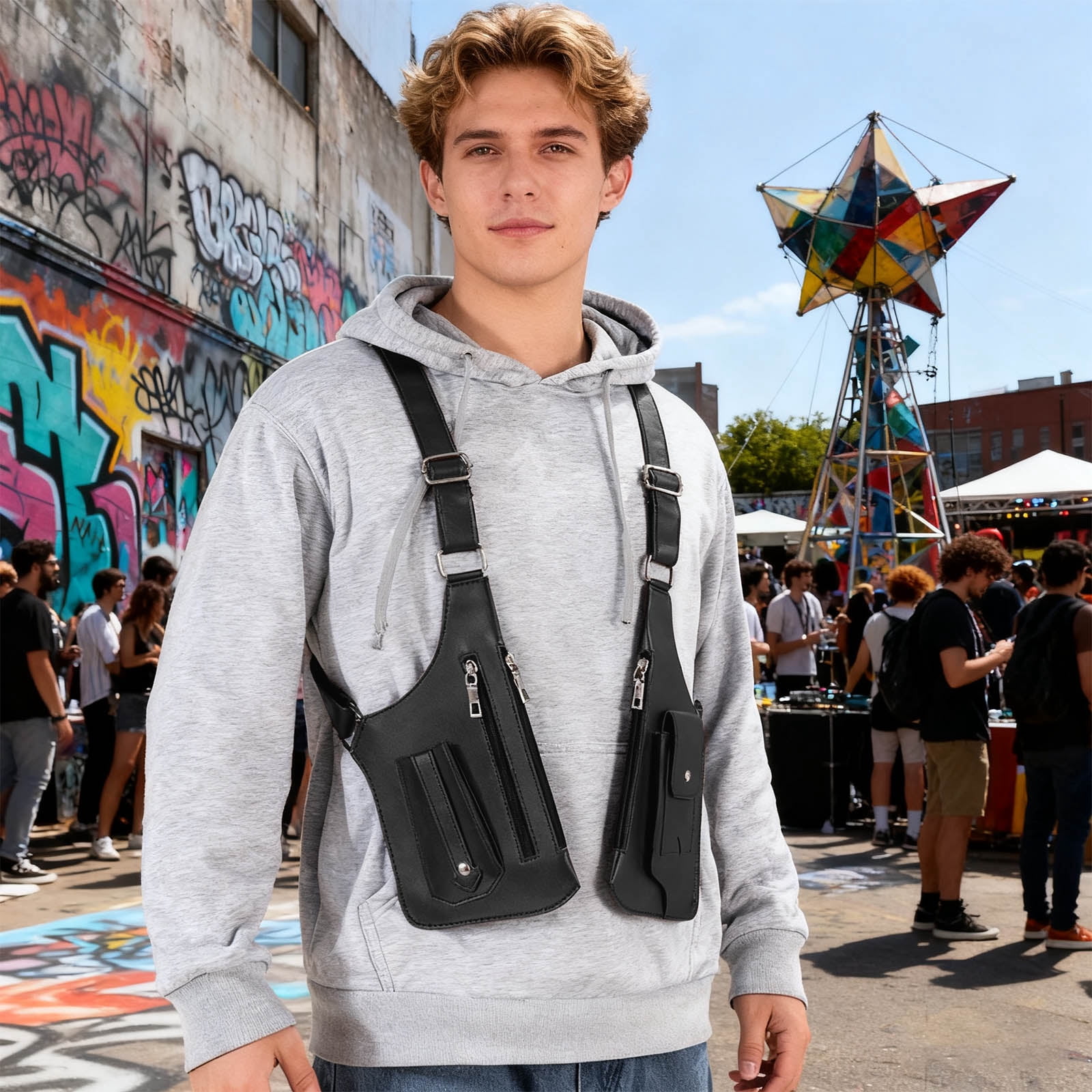 Leather Shoulder Armor for Men and Women, Concealed Underarm Anti-Theft ...