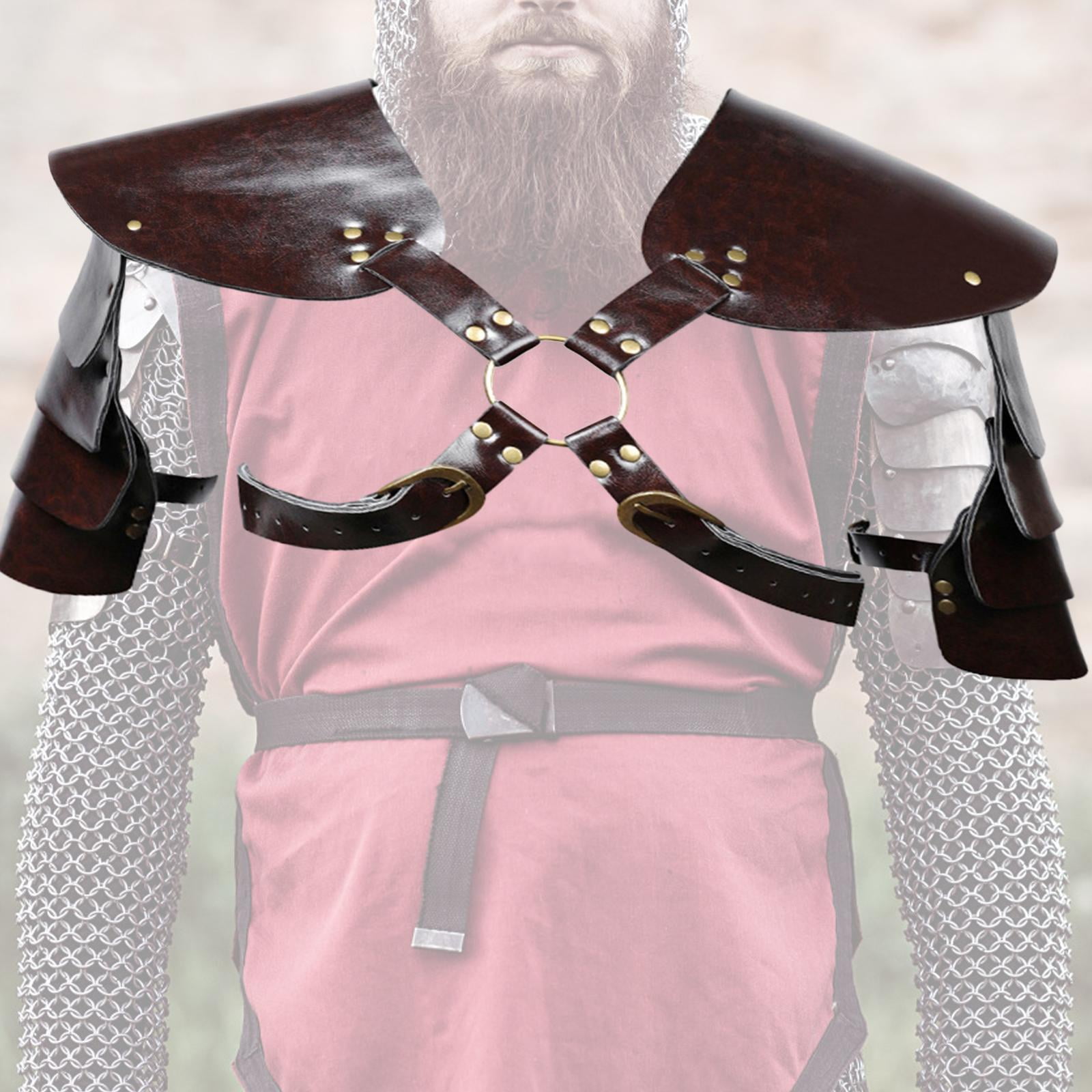 Leather Shoulder Decoration Halloween Party Medieval Shoulder Pauldron ...