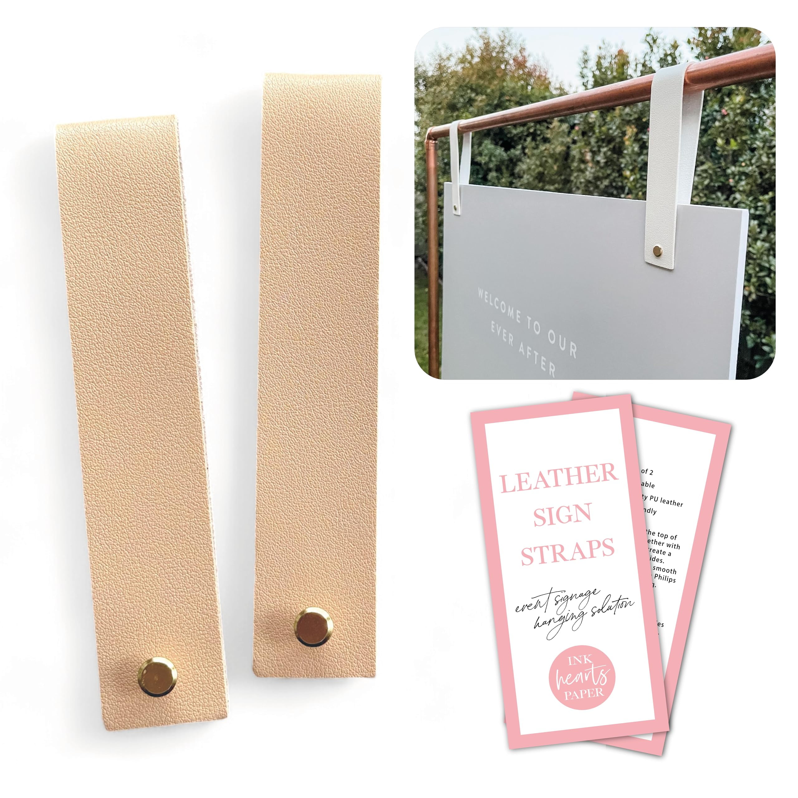 Leather Sign Straps FEV6 for Hanging Sign, Welcome Sign, Wedding Sign ...