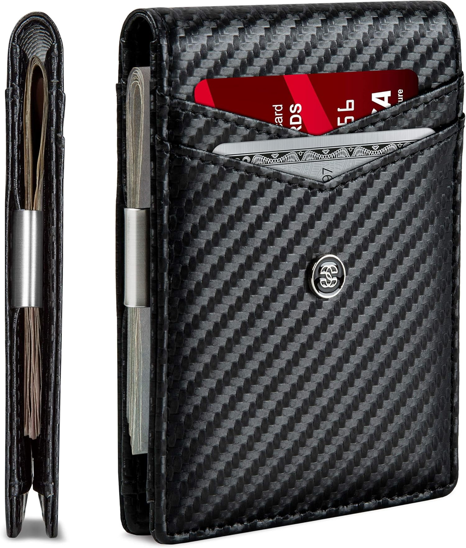Leather Slim Wallets for Men. Wallet Card Holder with Clip. Low Profile ...