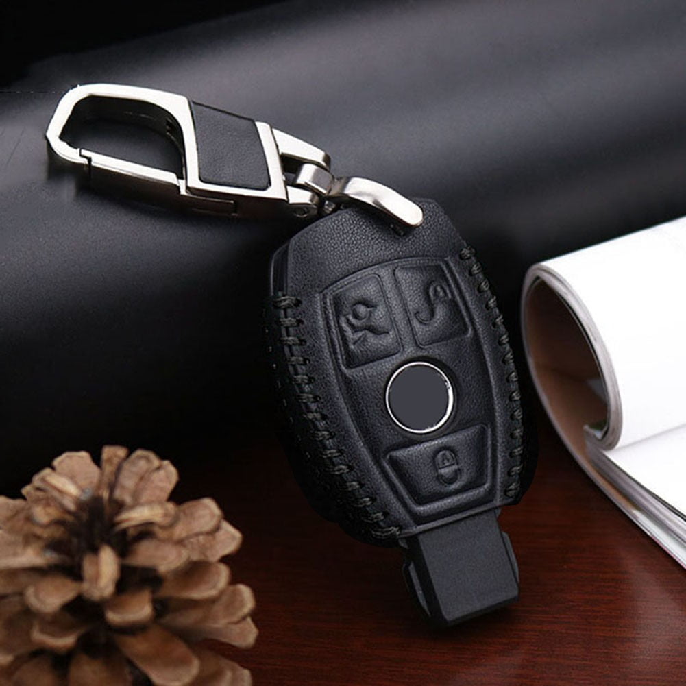 Leather Smart Car Key Case Fob Cover for Mercedes Benz C E Class E260 ...