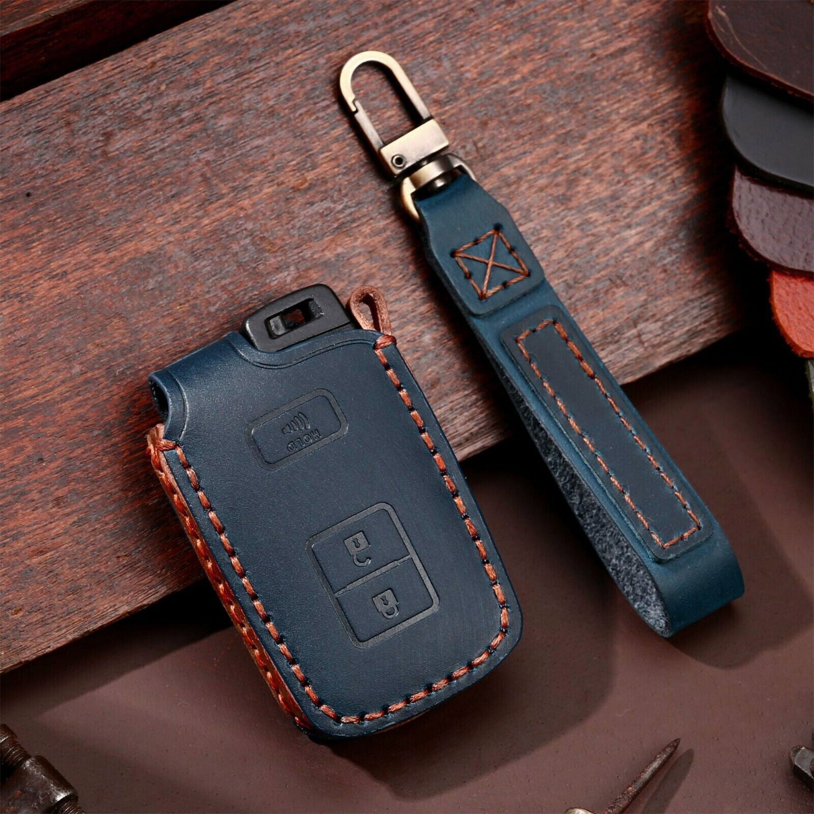 Leather Smart Car Key Cover Case Fob Holder For Toyota 4 Runner Tundra ...