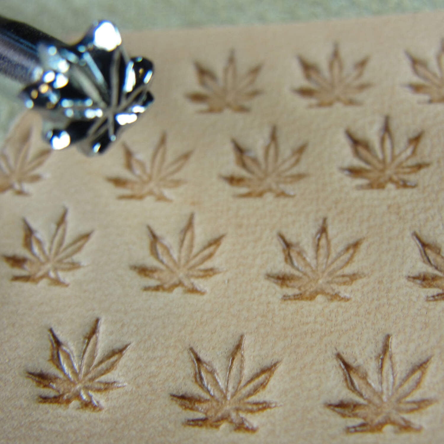 Leather Stamping Tool, Extra Small Marijuana Leaf Stamp, O66, Leather ...