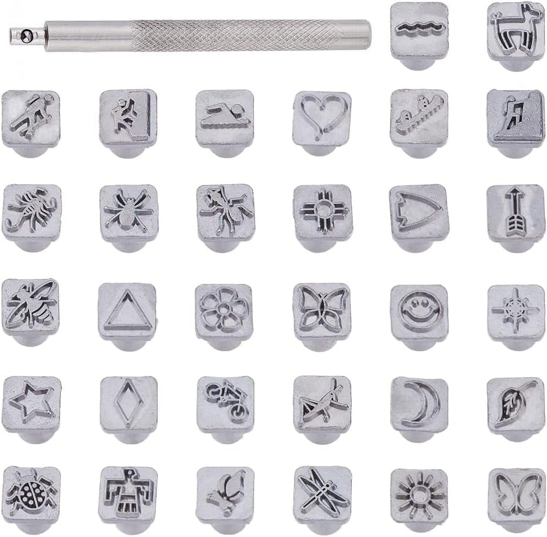 Leather Stamping Tool Set 32Pcs Leather Carving Stamps and Handle ...