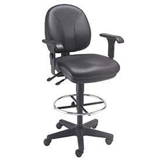 Leather Stool - Task Synchro Mechanism - 360° Footrest with Armrests ...