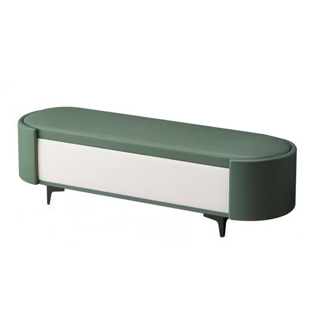 Leather Storage Ottoman Bench with Padded Seat Cushion,Rectangular ...