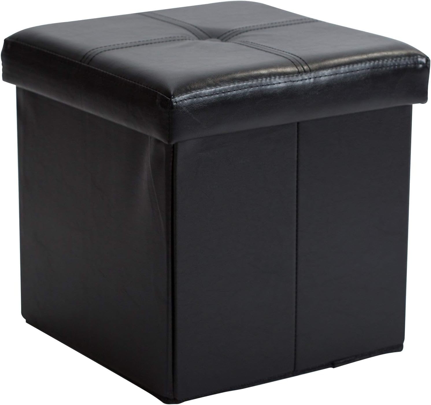 Leather Storage Ottoman Cube, Footrest, Storage Box, for Living Room ...