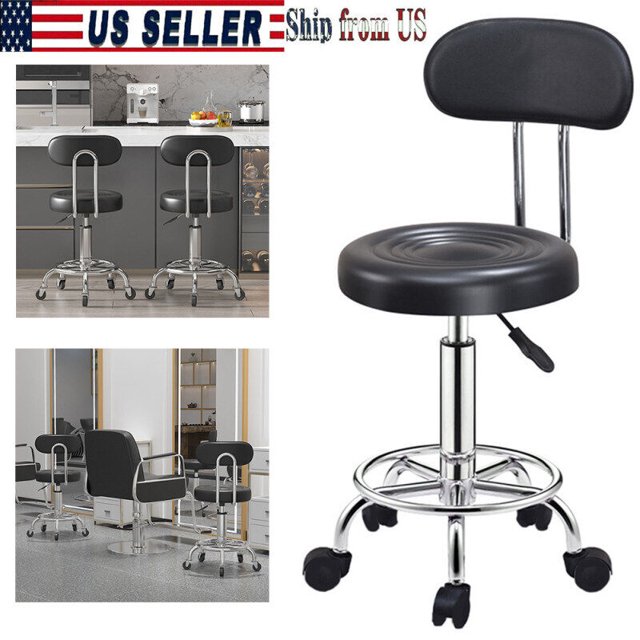 Leather Swivel Adjustable Bar Stool Kitchen Counter Height Dining Chair ...
