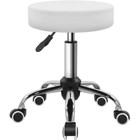 Leather Swivel Stool with Wheel for Salon Work Home Shop Height ...