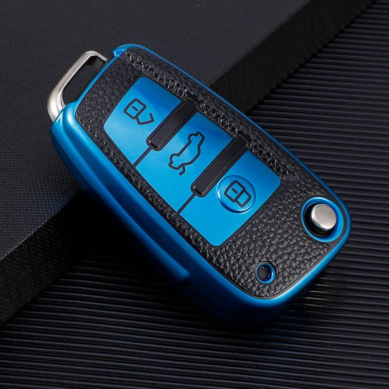 Leather TPU Car Folding Key Cover Case for Audi A3 8L 8P A4 B6 B7 B8 A6 ...