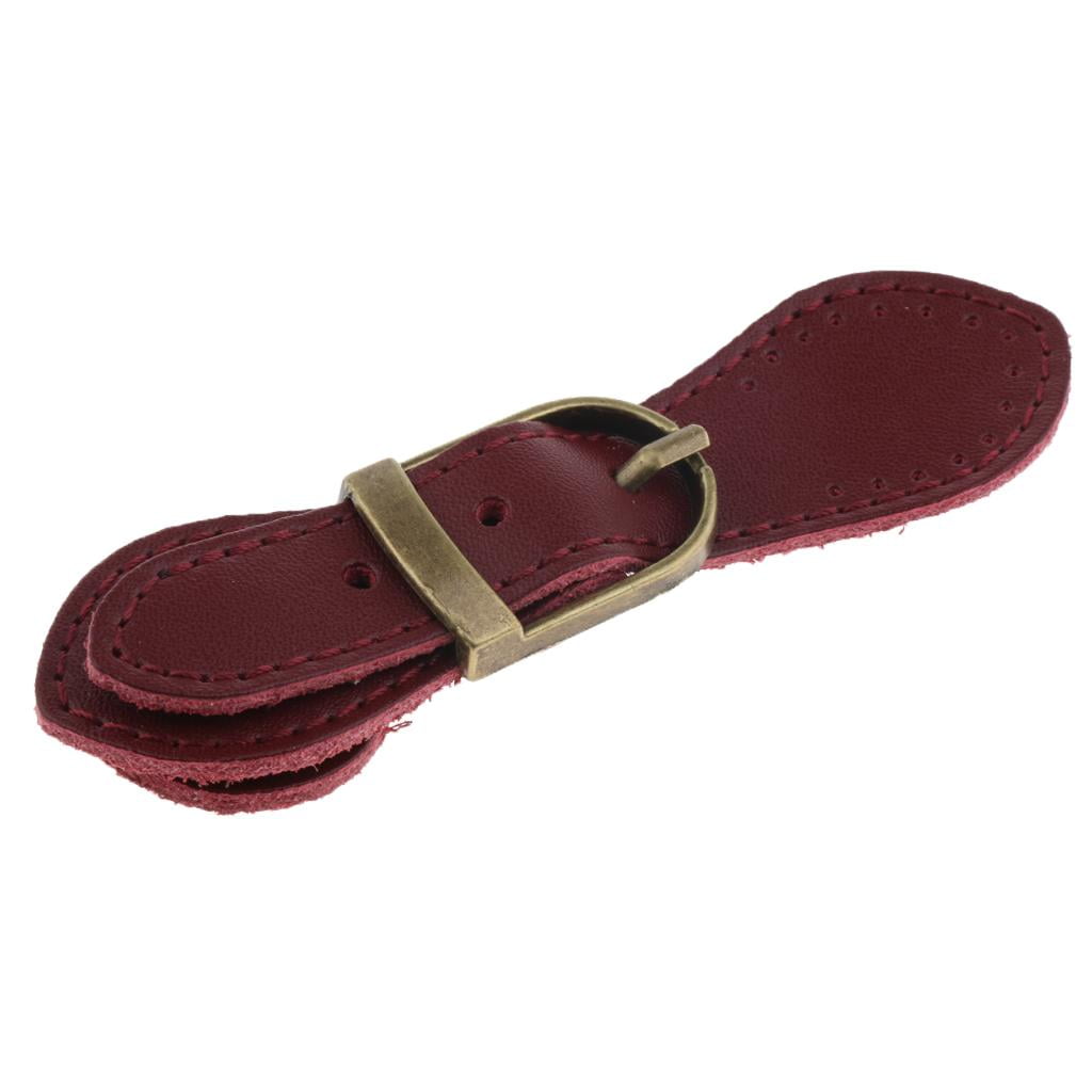 Leather Tab Closures Clip - Sew On Closure Parts Colors To Burgundy ...
