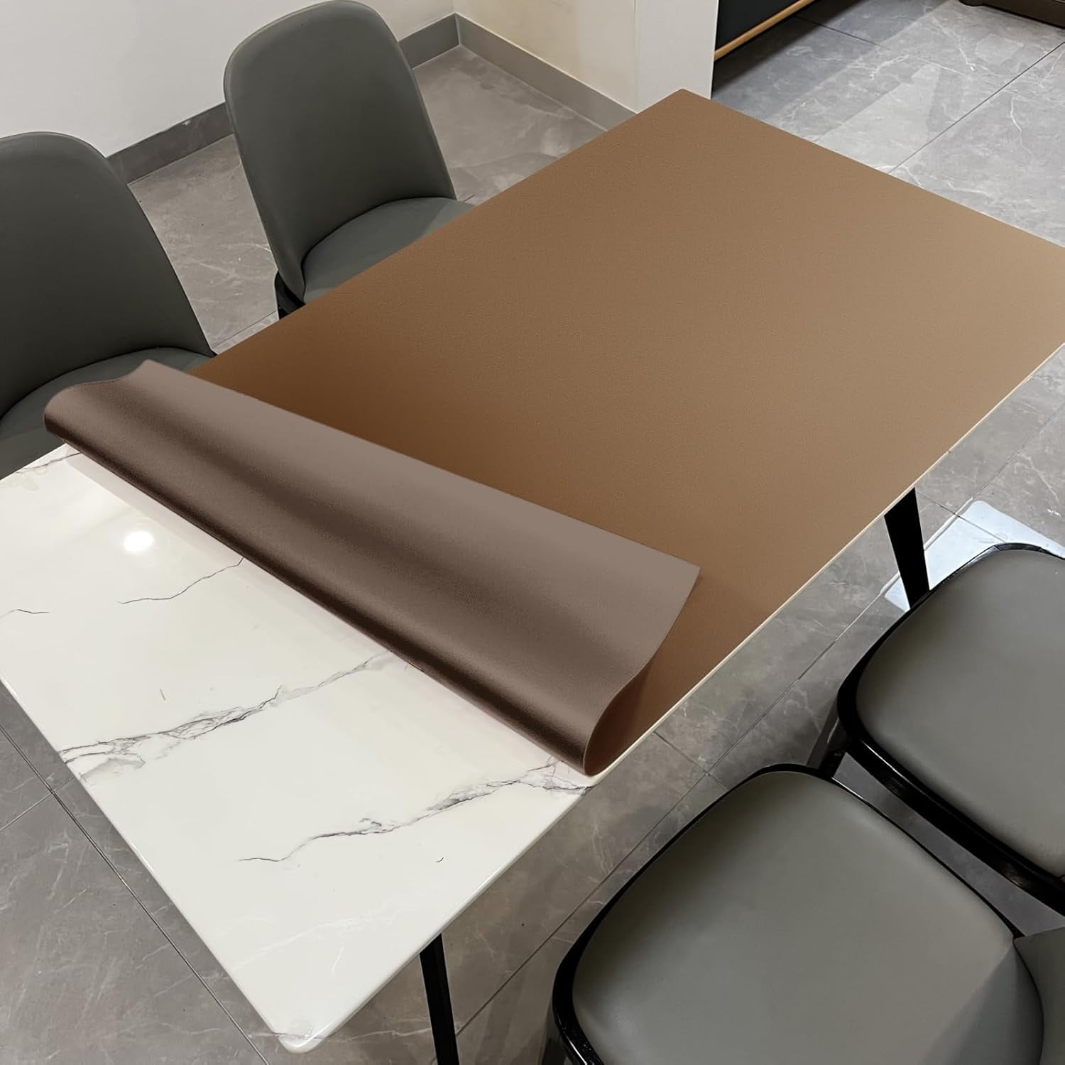Leather Table Pad,1.8mm Thick,40x66 Inch,Dining Table Pad,Table Pads ...