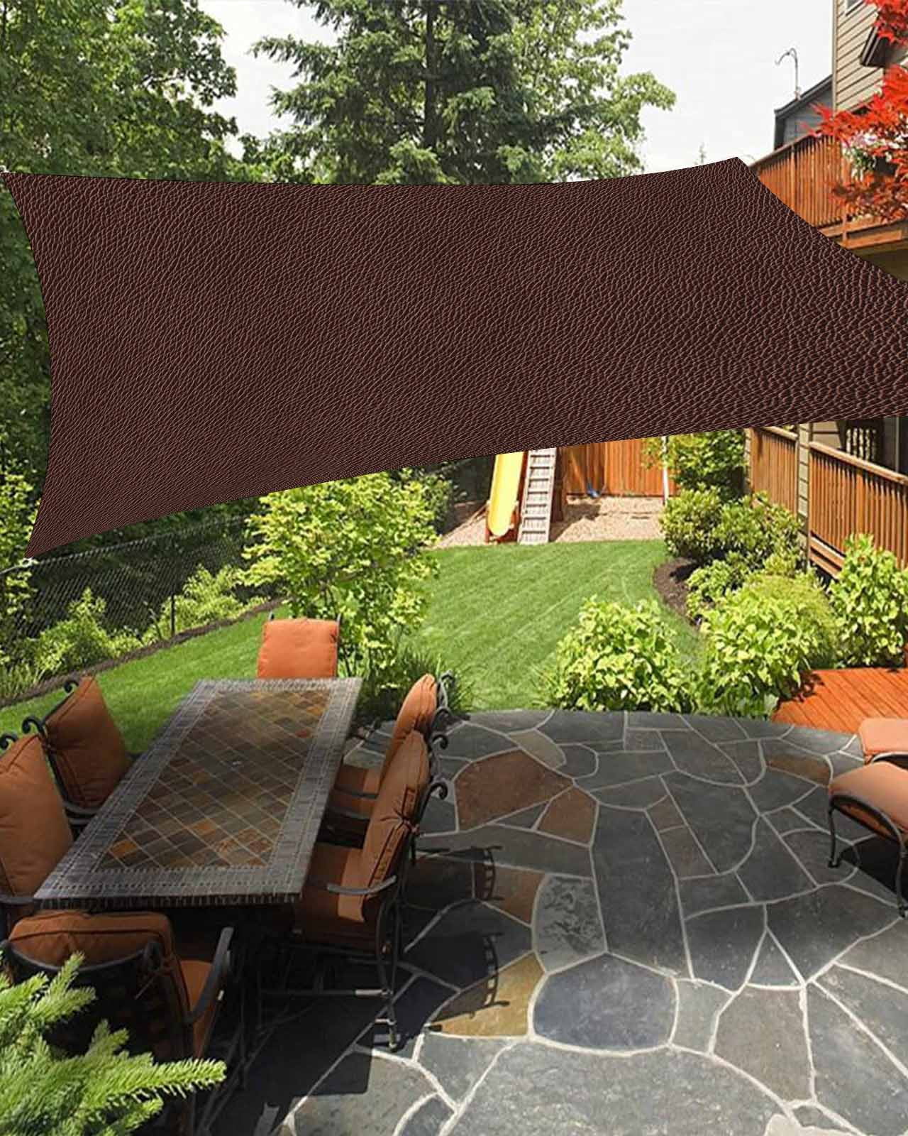 Leather Texture Waterproof Sun Shade Sail Vintage Brown Classic Art ...