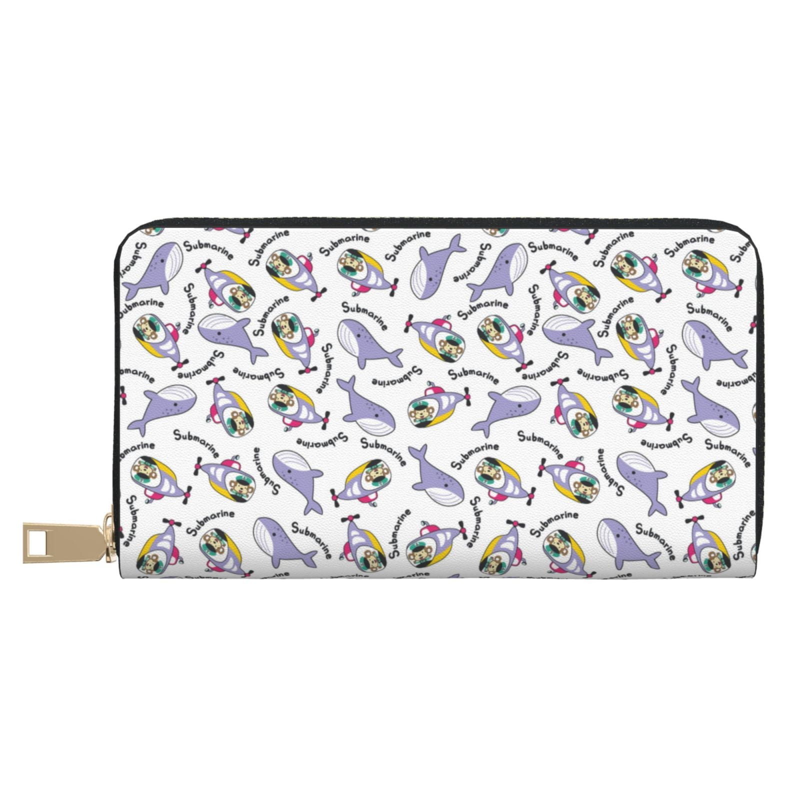 Leather Thin Slim Wallets for Women Men - Cartoon Funny Cute Whale ...