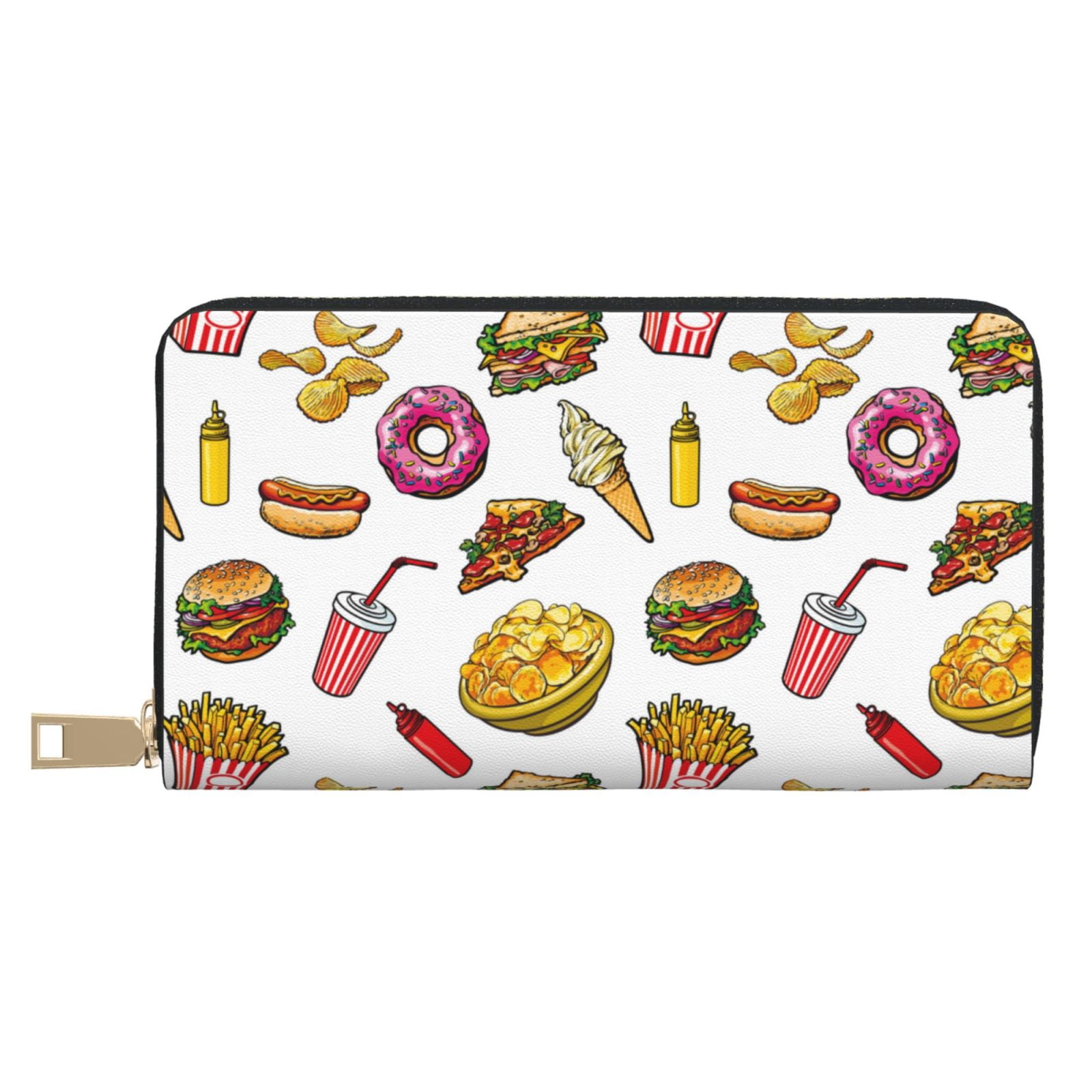 Leather Thin Slim Wallets for Women Men - Cute Food Ketchup Potato ...