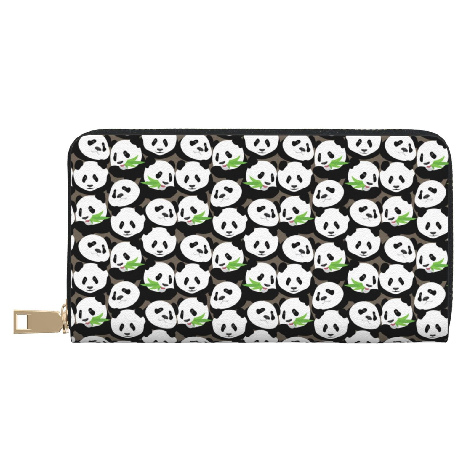 Leather Thin Slim Wallets for Women Men - Panda Bear Clutch Card Wallet ...